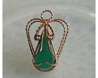 Wire Wrapped Angel Pendant Swarovski White Pearls Baby