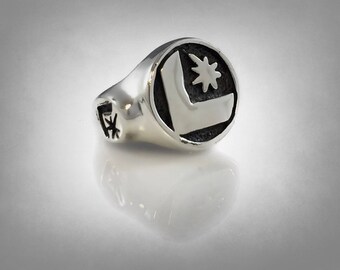 Cross Of Lorraine Magnum PI Team Ring Sterling Silver 925