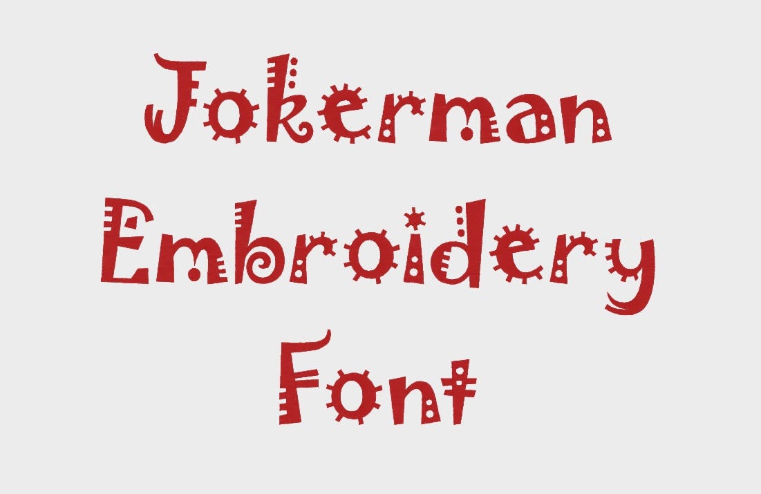 Jokerman Embroidery Font in Multiple formats 1/2