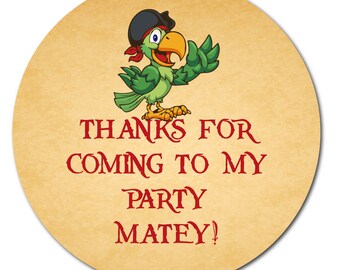12 PIRATE Birthday Thank you favor tags Thanks matey For