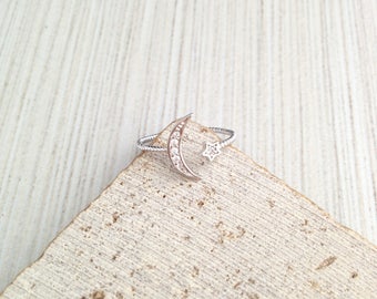 Moon ring | Etsy