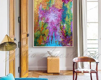 Colorful canvas art | Etsy
