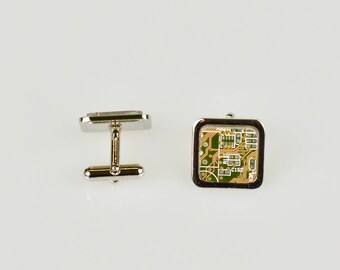 Circuit board Cuff links Geeky computer cufflinks antique