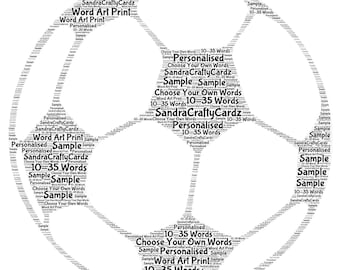 Soccer word art | Etsy