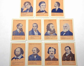 Authors card game | Etsy