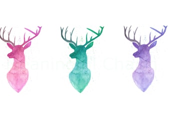 Stag print | Etsy
