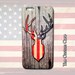 Deer Phone Case Patriotic Deer Case Deer on Wood Case