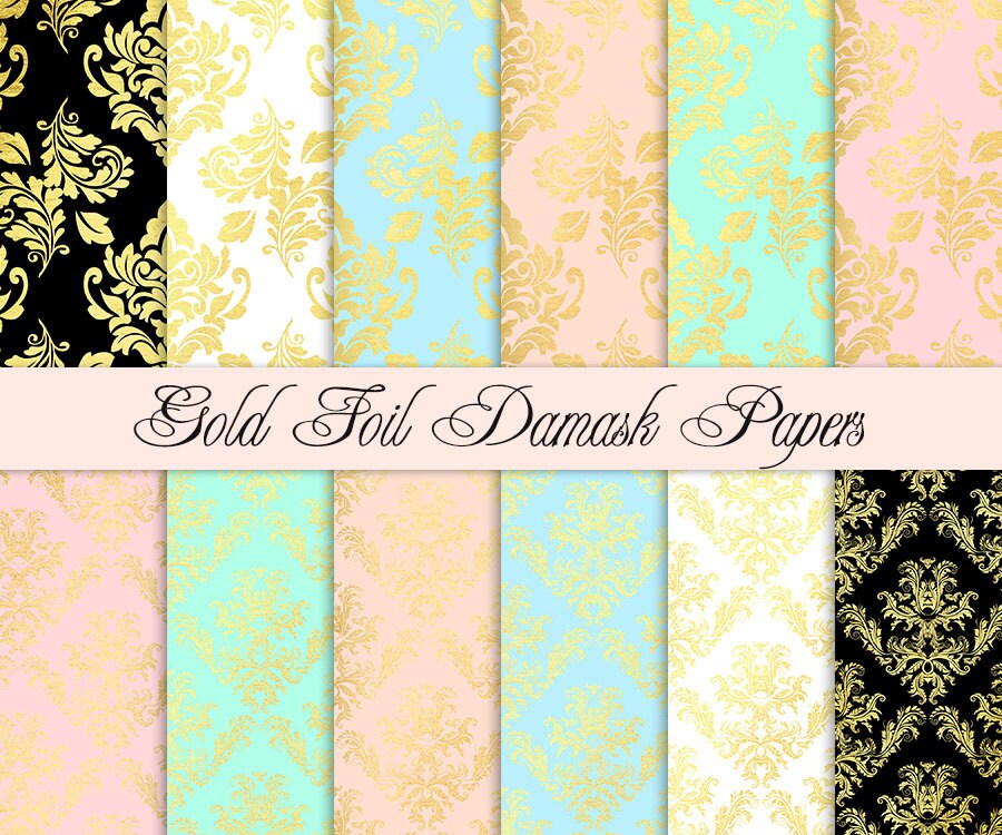 Gold foil digital paper Gold digital paper Gold wedding