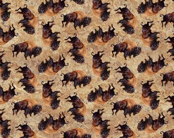Buffalo print fabric | Etsy