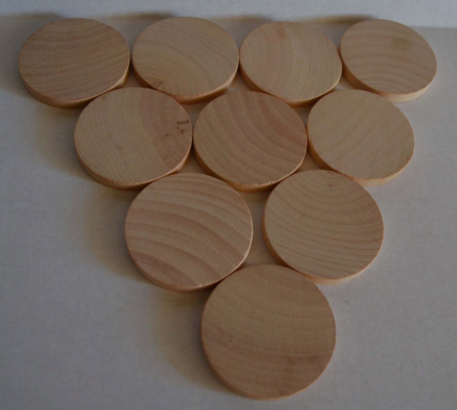 2 Wood Discs Set of 10 Wood Coin 2 Inch Wood
