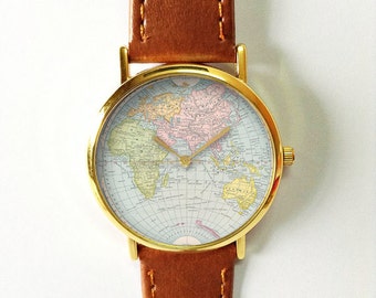 World map watch | Etsy