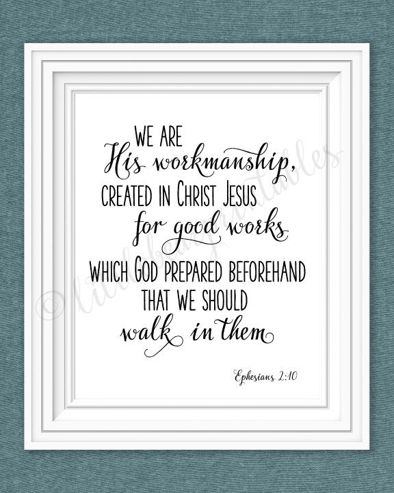 We are His Workmanship printable Bible verse Created in