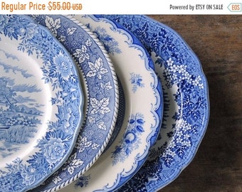 Blue white plate | Etsy