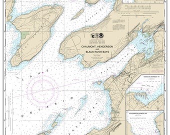 Lake Ontario East End 1946 Nautical Map Chaumont
