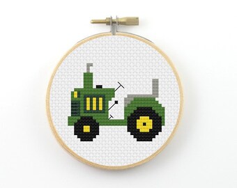 Tractor cross stitch | Etsy