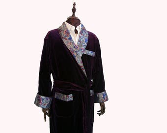 Mens velvet robe | Etsy