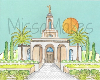 Lds temple drawing | Etsy