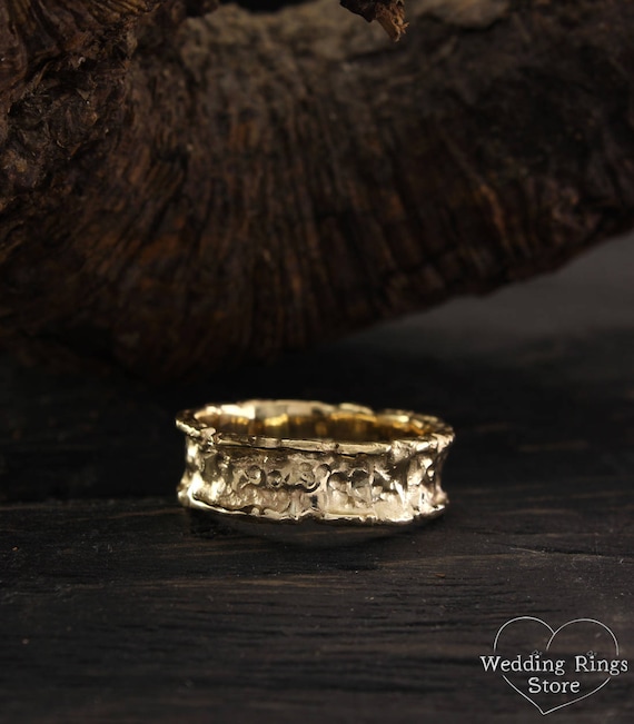 Unique wedding band Lava ring Volcanic ring Custom wedding