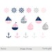 Girl nautical clipart Sea party clipart Navy pink nautical