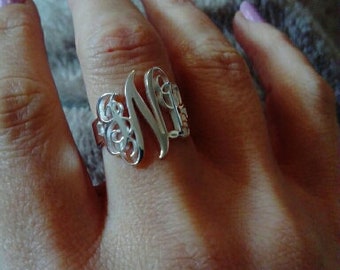 Custom Monogram RingPersonalized Nameplate Monogram Initial