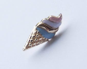 Ice Cream Cone Pin Brass Ice Cream Lapel Pin Tie Tack