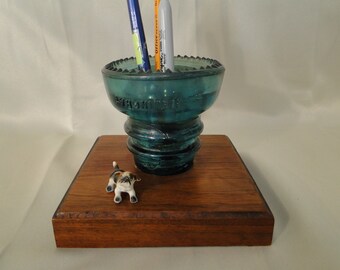 Glass pencil holder | Etsy