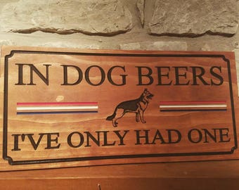 Wood dog sign | Etsy