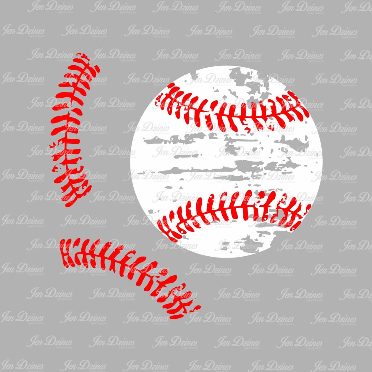 Distressed Baseball stitches SVG DXF EPS Softball stitch svg