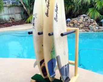 Surfboard Rack. Single board wall display. handgemaakt houten