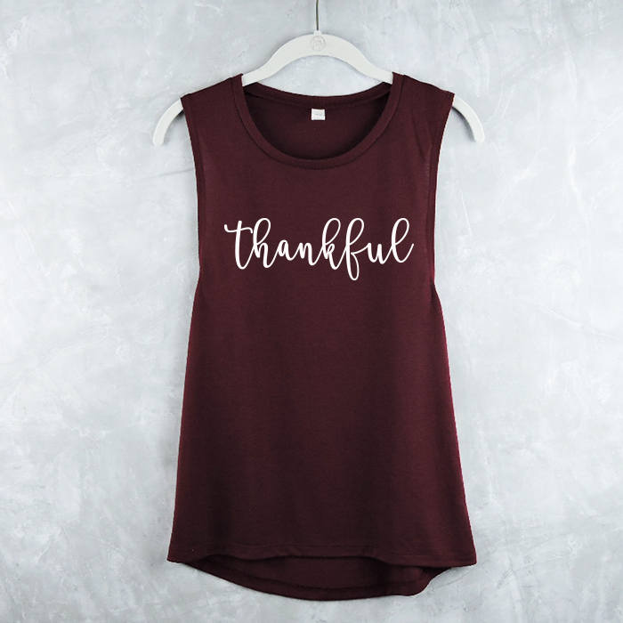 Thankful Thanksgiving Muscle Tank Thanksgiving Shirt