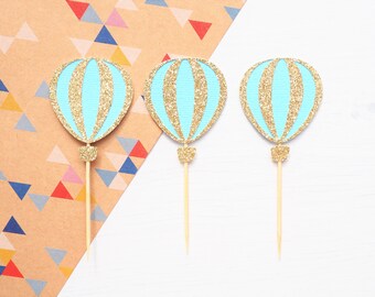 Hot air balloon cupcake toppers | Etsy
