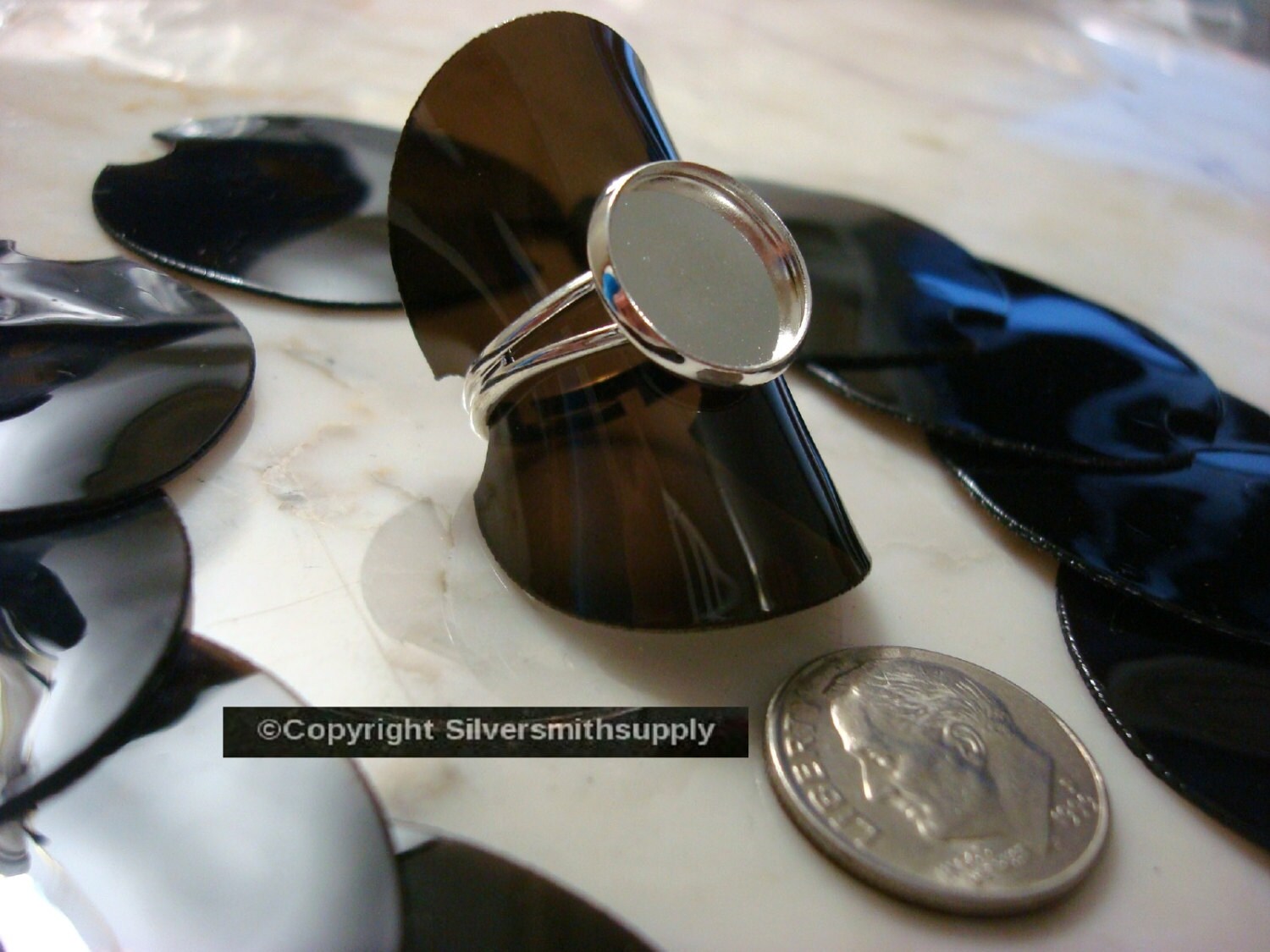 10 Finger ring displays BLACK flexible plastic ring display