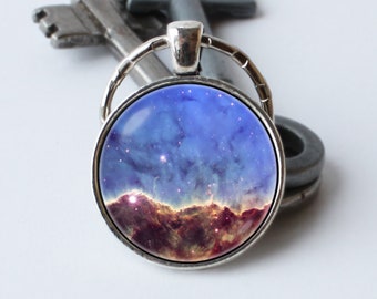 Keychain Nebula Helix Space key ring Nebula jewelry Nebula