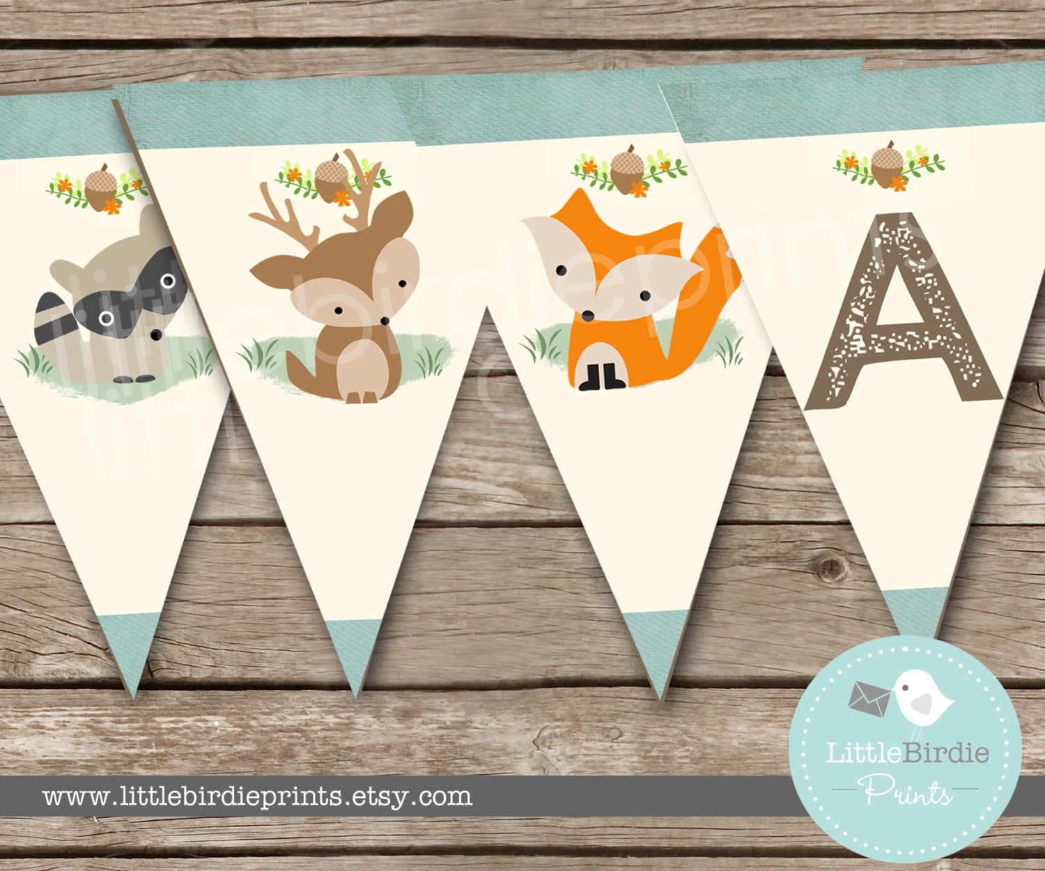 WOODLAND Baby Shower Decorations Bunting // Woodland Birthday