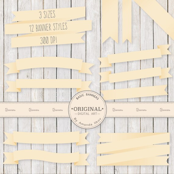 Professional Digital Ribbon Banners Cream Banners Cream