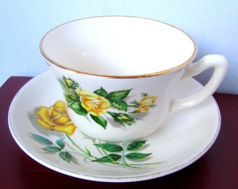 Yellow rose tea cup | Etsy