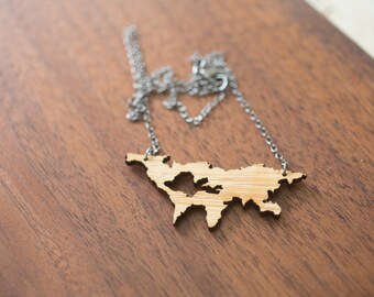 World map necklace | Etsy