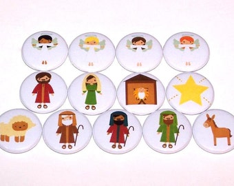 Nativity buttons | Etsy