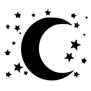 Crescent moon decal | Etsy