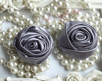 Satin ribbon roses | Etsy