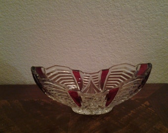 Red crystal bowl | Etsy