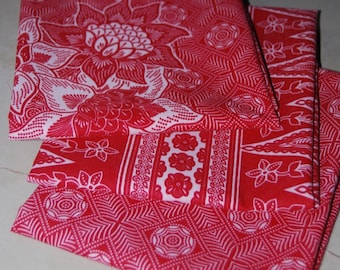 Red Malaysian batik fabric