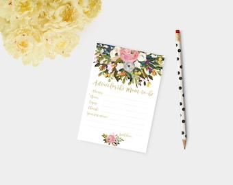 Baby shower advice cards baby shower game Baby advice cards