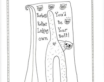 Cat line drawing | Etsy