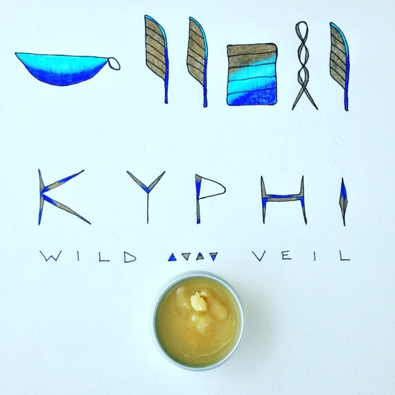 Kyphi natural perfume. Egyptian temple incense scent.