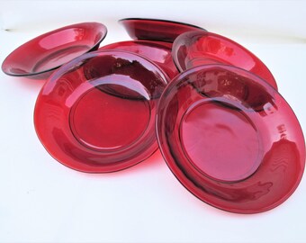 Ruby red bowls | Etsy