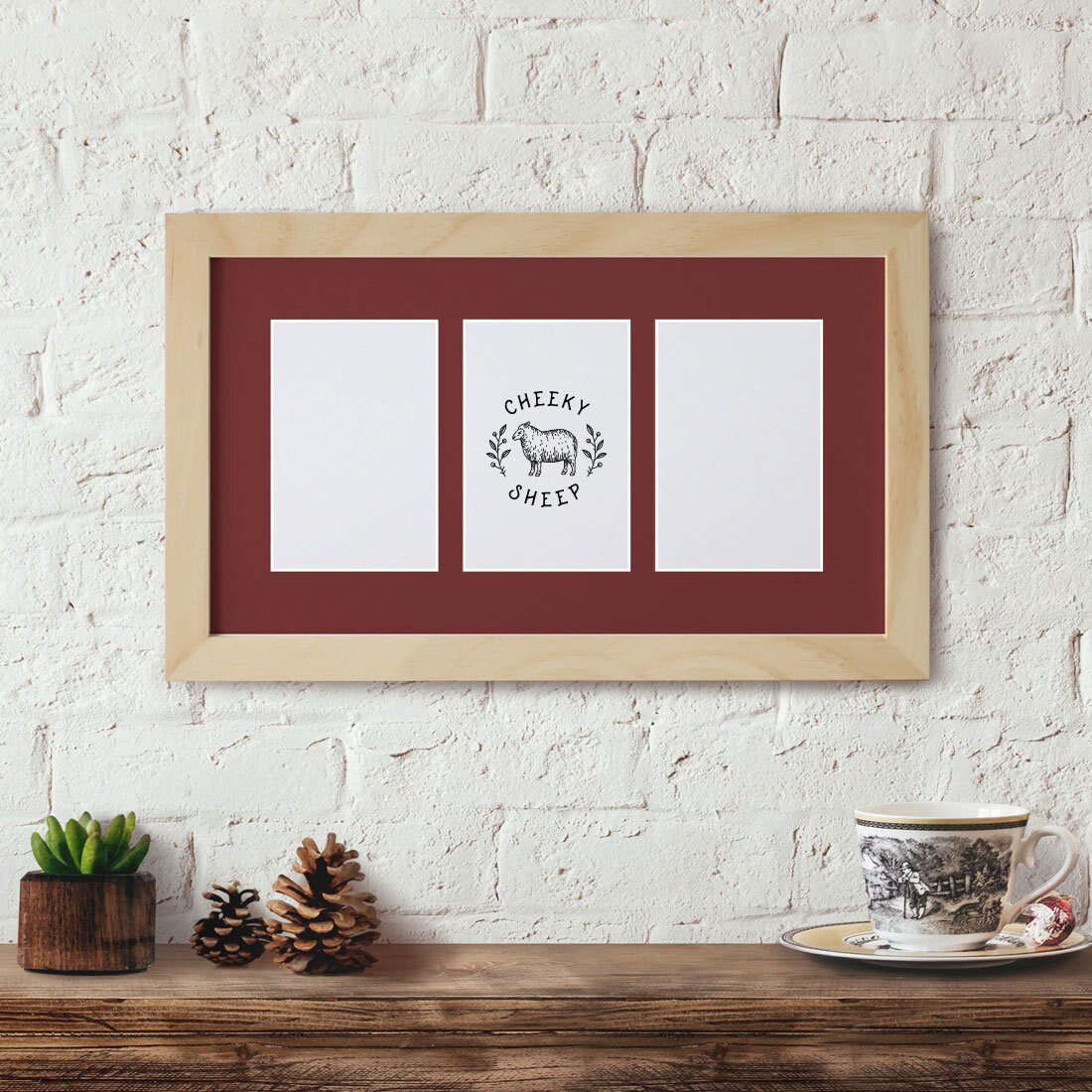 9x16 Wood Picture Frame with Mat for 3 4x6 Picture frame 4x6