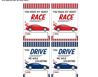 Race car valentine | Etsy