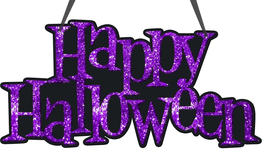 14 Glittered Halloween Sign Glitter Happy Halloween