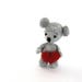 Mini MOUSE with Heart Love You Miniature Crochet Mouse Doll